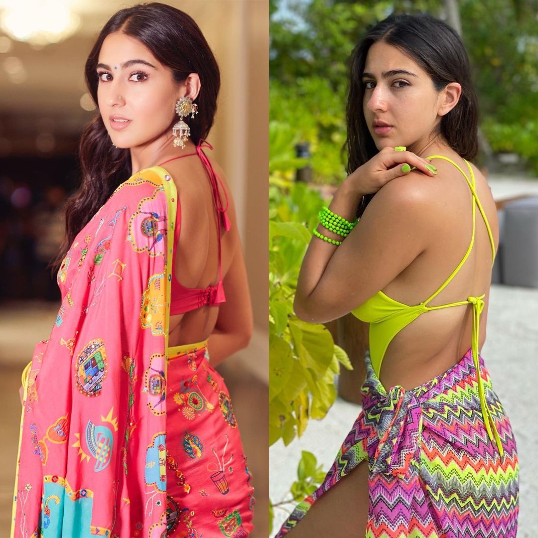 Sara Ali Khan - saree vs bikini - Bollywood actress. | Scrolller