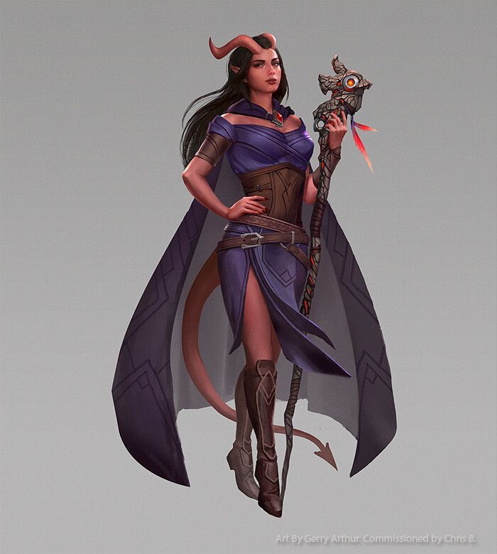 Sassy Tiefling Mage by Gerry Arthur | Scrolller