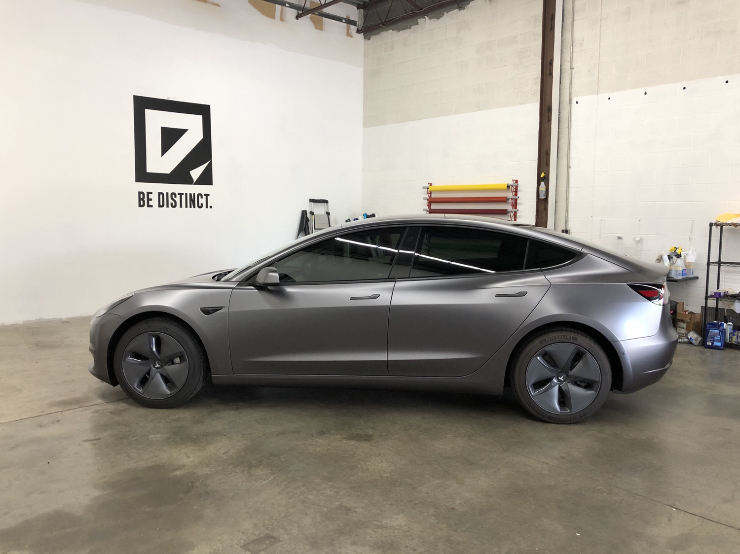 Satin Dark Gray Model 3 with Chrome Delete | Scrolller