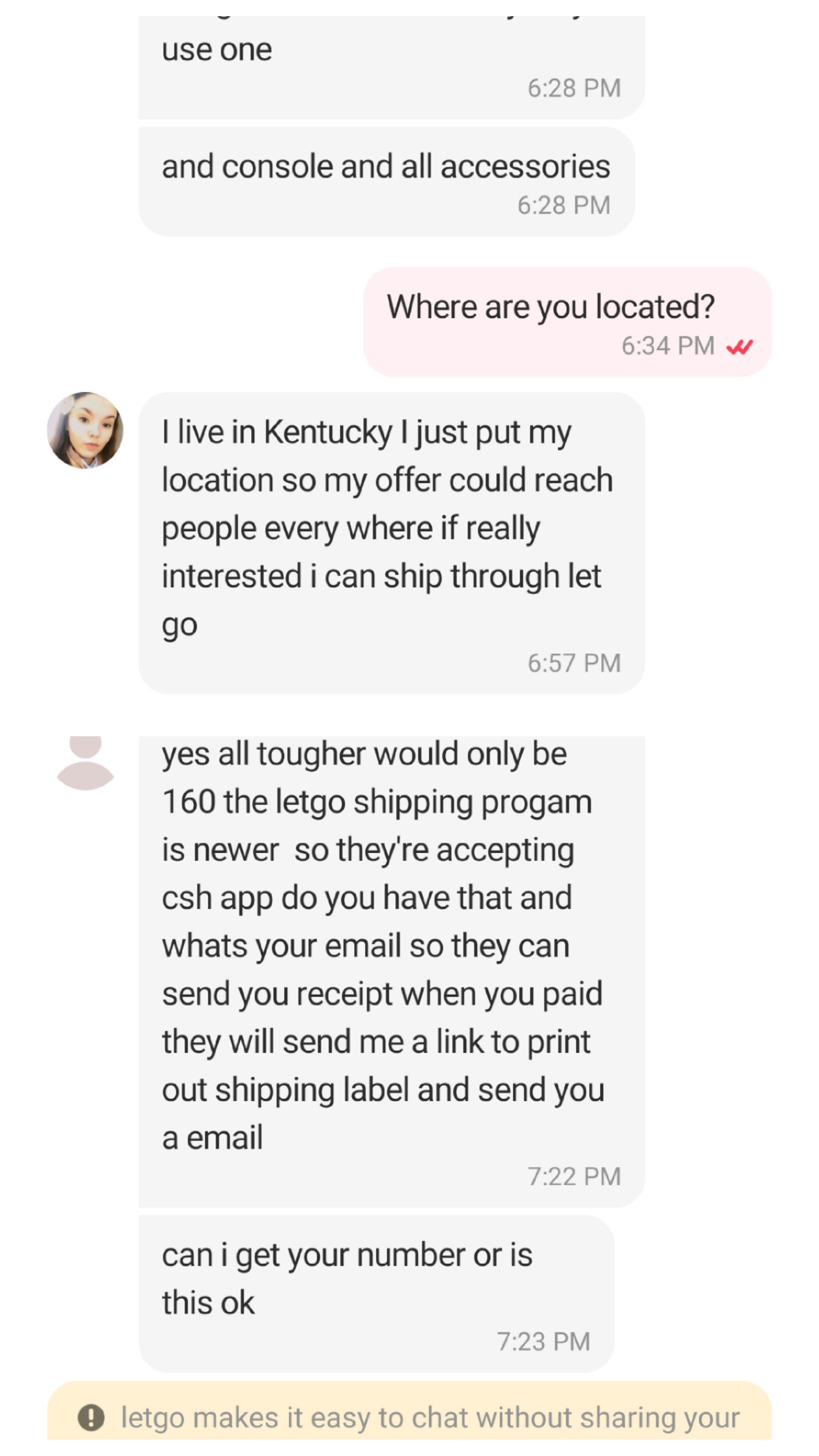 Scammer Claimed LetGo Has a Shipping Program...come on now!! | Scrolller