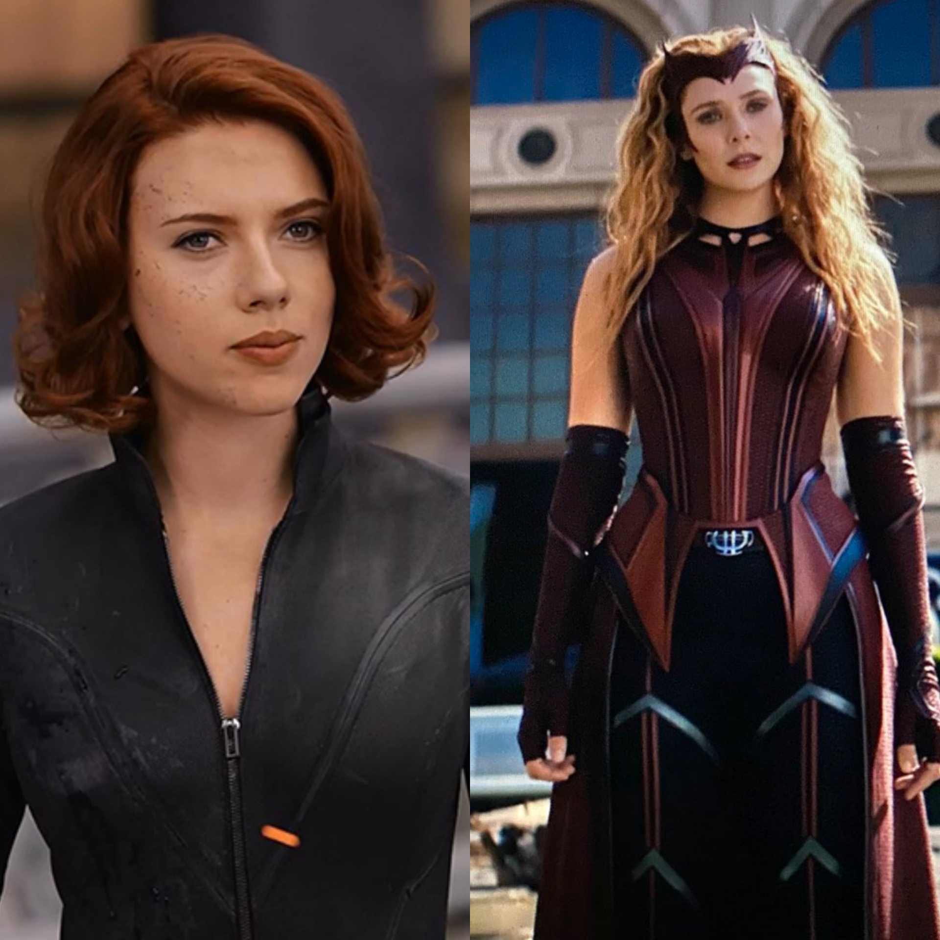Scarlett Johansson As Black Widow Or Elizabeth Olsen As Scarlet Witch