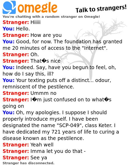 SCP-049 uses omegle | Scrolller