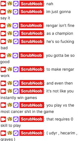 ScrubNoob on Rengar's current state. | Scrolller
