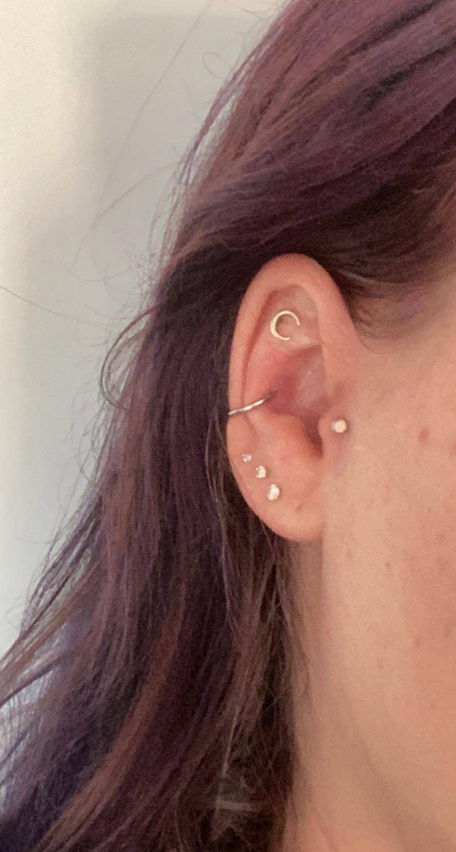 Setup I got going for my ear, other ear has the same lobe piercings feel free to leave any ...