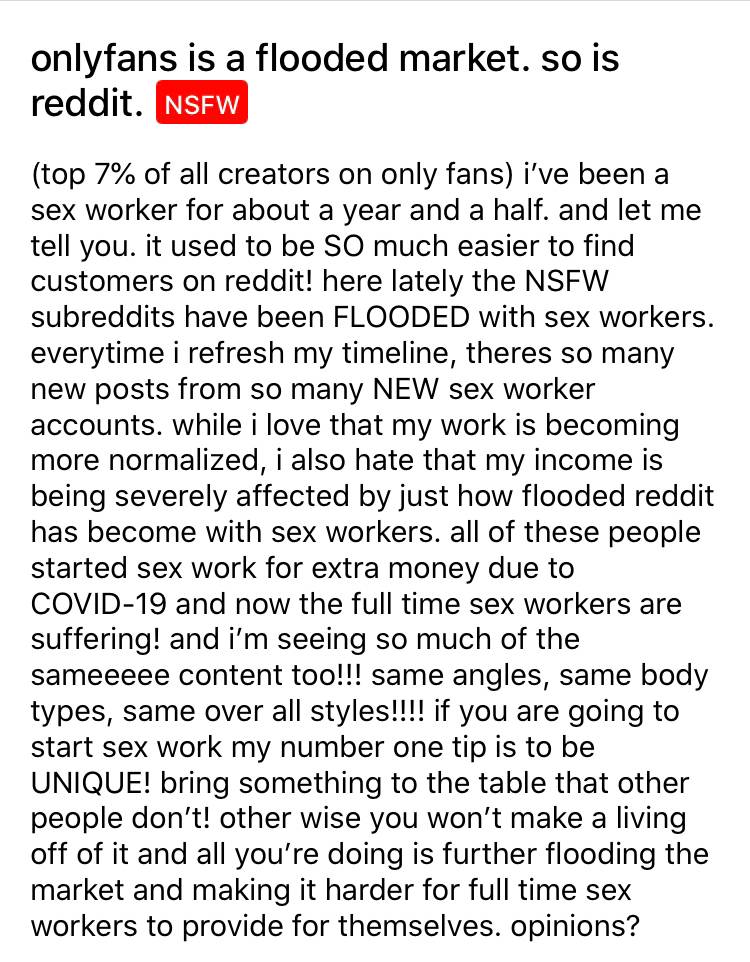 Sex Worker Whines About Market Forces Driving The Cost Of Her Vagina