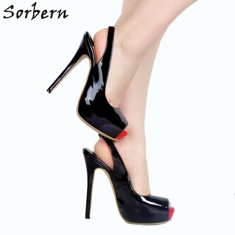 Sexy peep toe platform slingback heels. | Scrolller