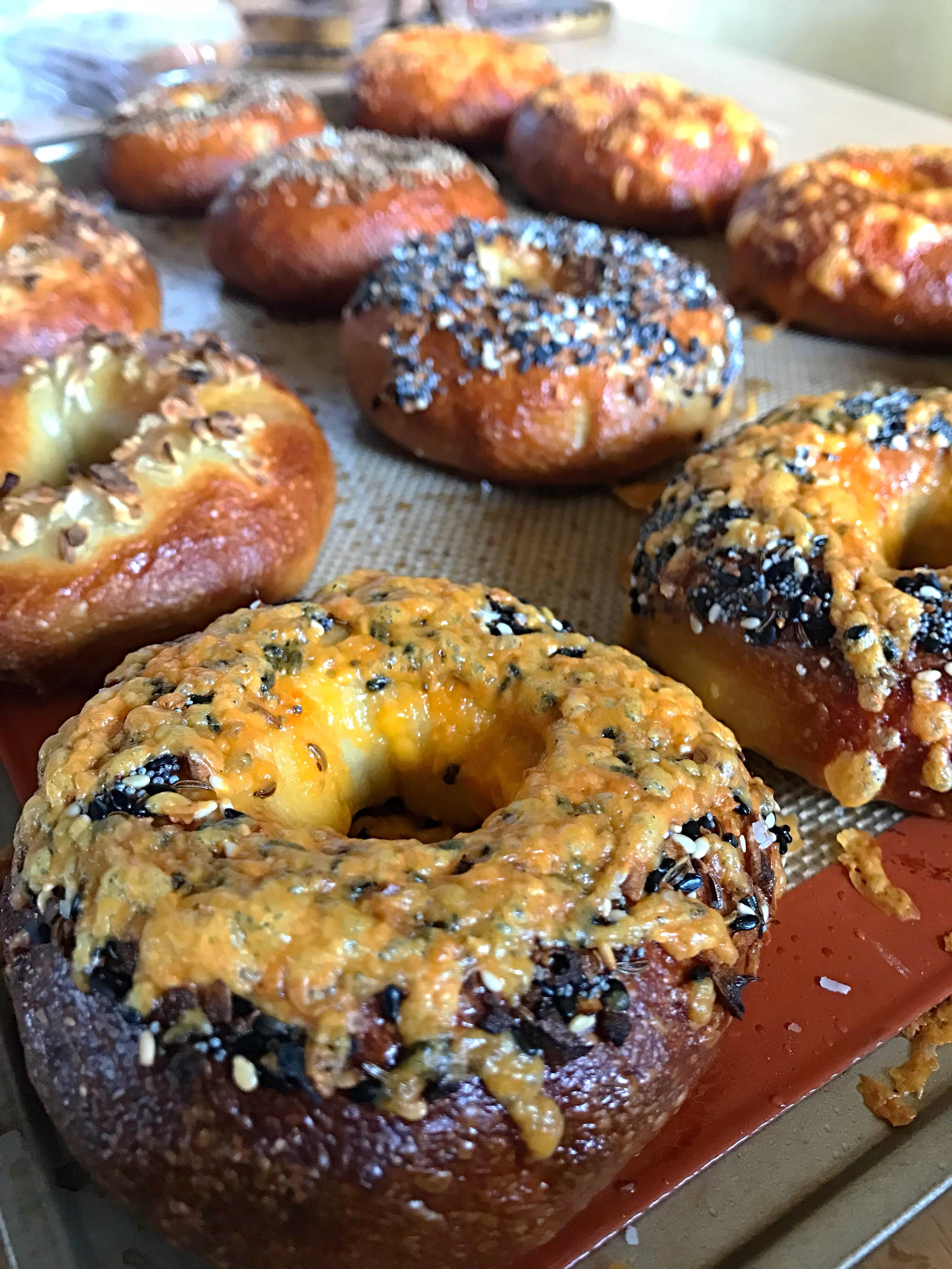 She did that! Everything w/cheese, Everything, Onion, Caraway & Sea Salt, and a couple Cheesy ...