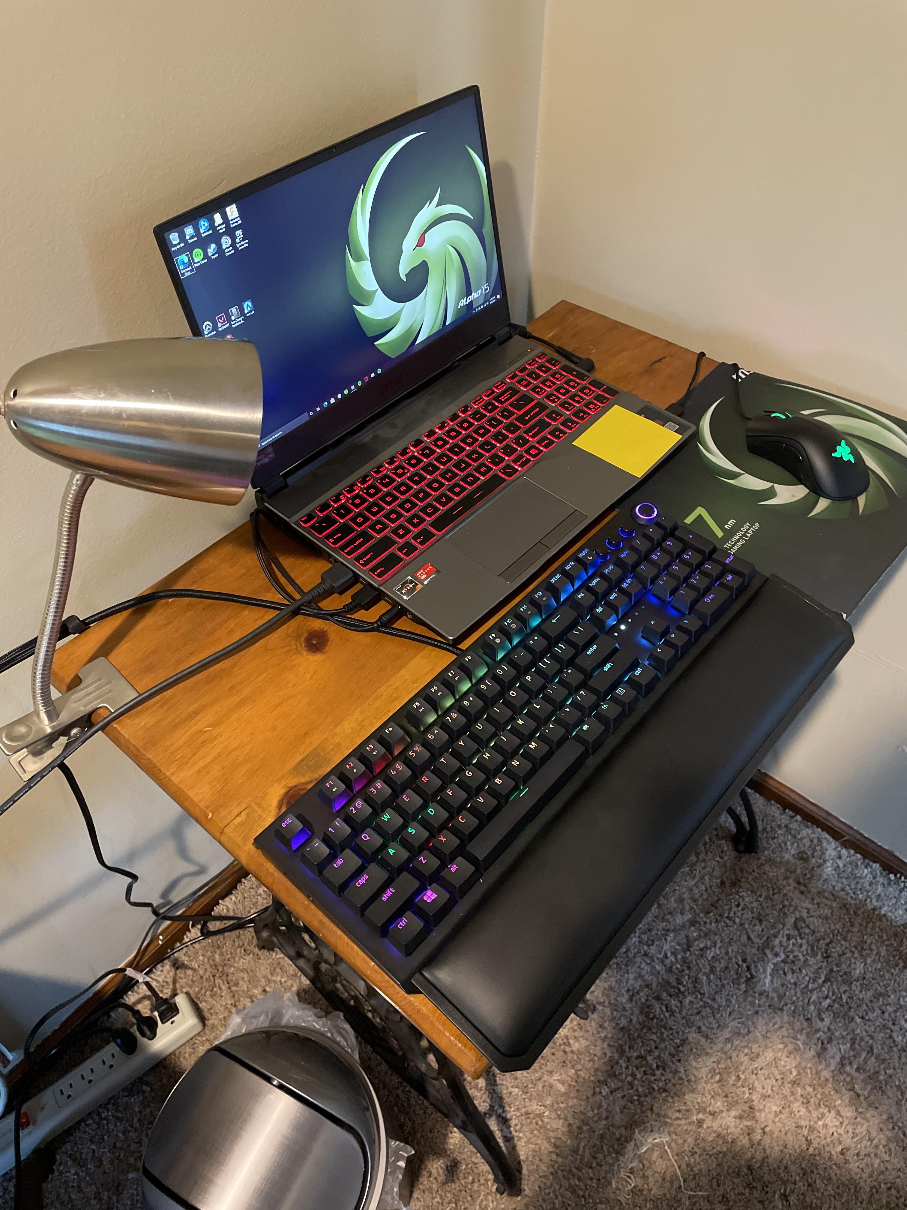 Shitty desk but the keyboard is nice (black widow elite) | Scrolller