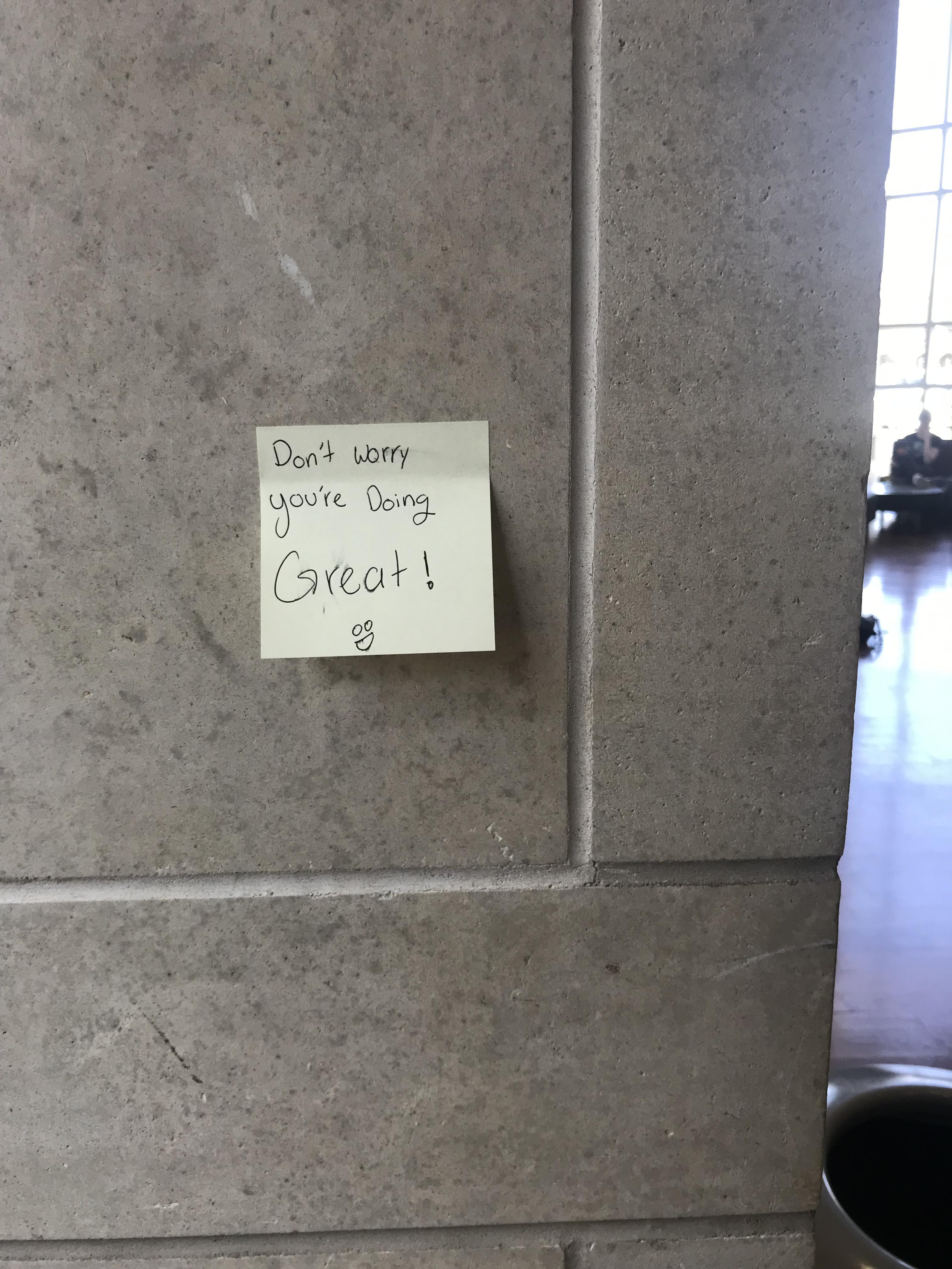 Shoutout to this random post-it note in the SUB | Scrolller