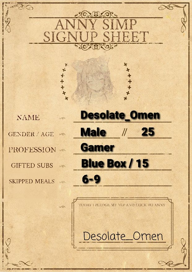 Simp sheet for Desolate_Omen ! | Scrolller