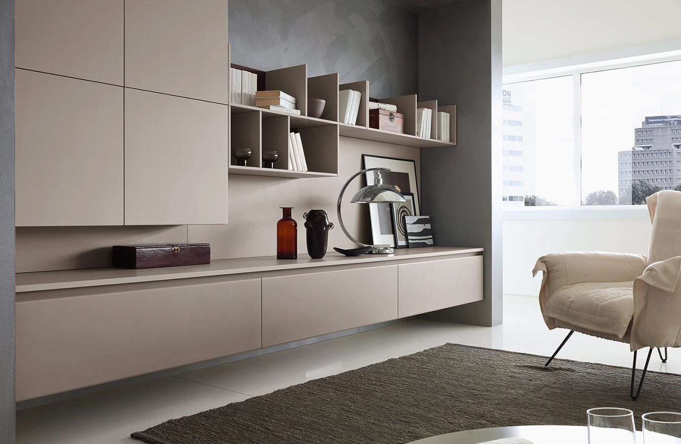 Simple living room design designed by Pedini Miami | Scrolller