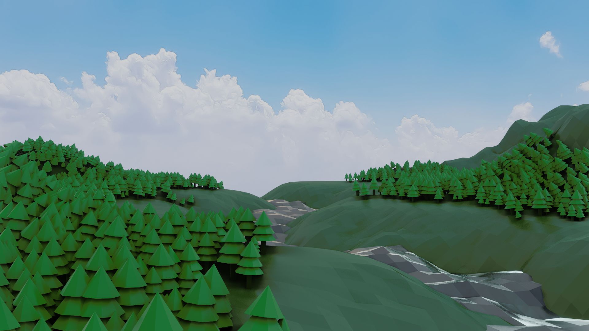 Simple lowpoly landscape that I made in Blender. Does anyone have any tips for me as I want to ...