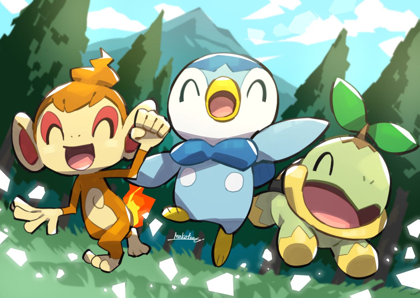 Sinnoh starters by マコトウ | Scrolller
