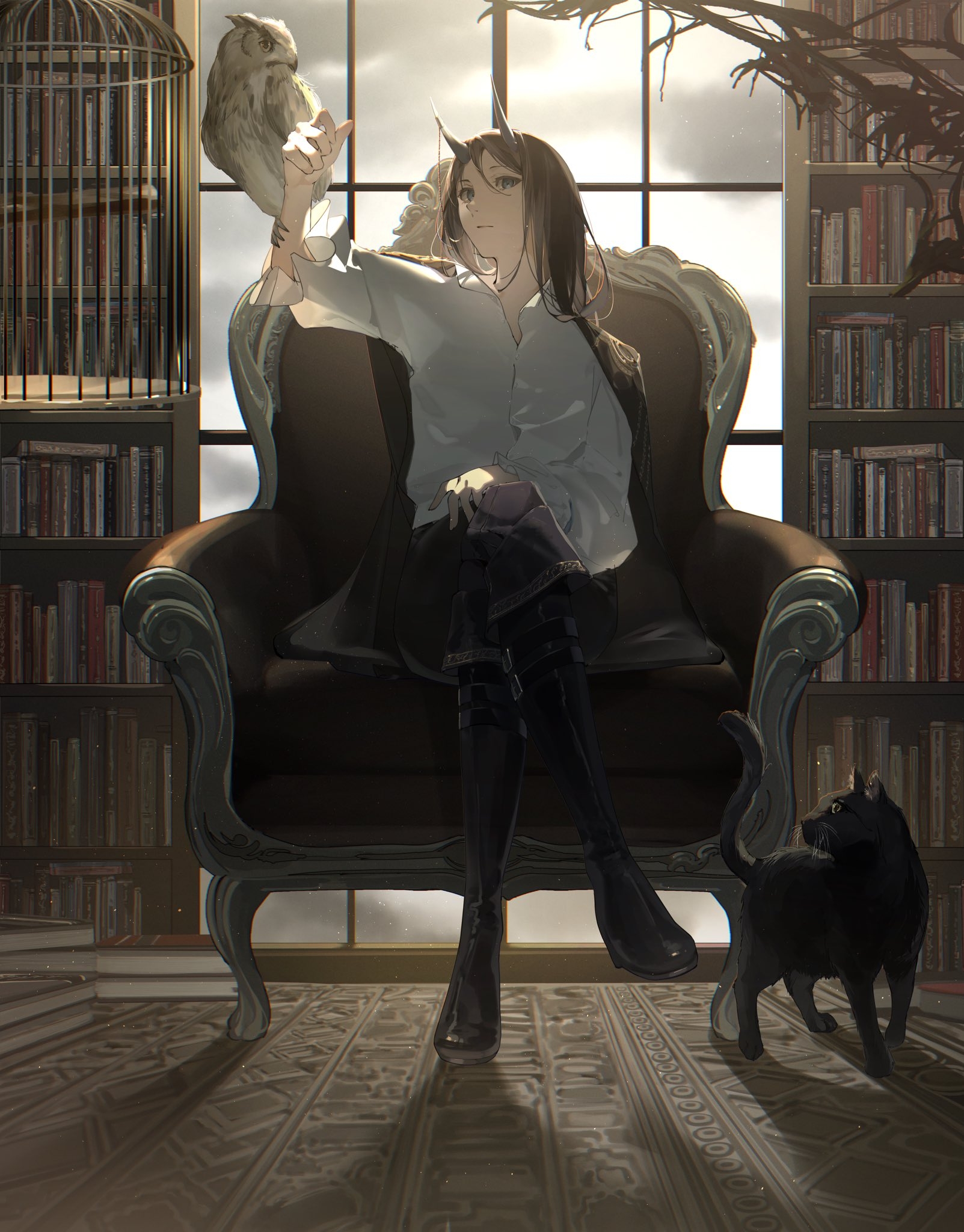 Sitting in her Study | Scrolller