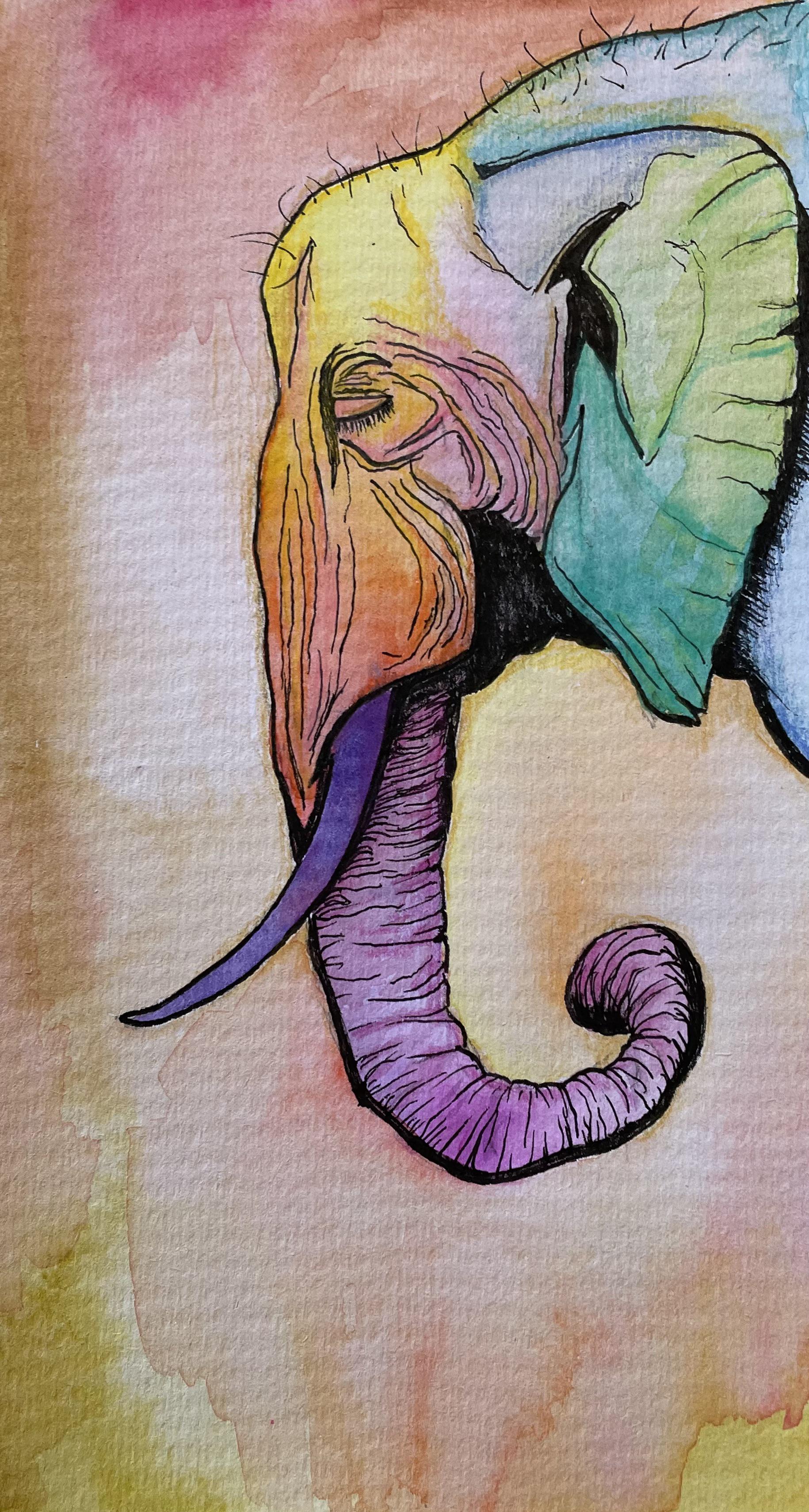 Sleepy elephant. | Scrolller