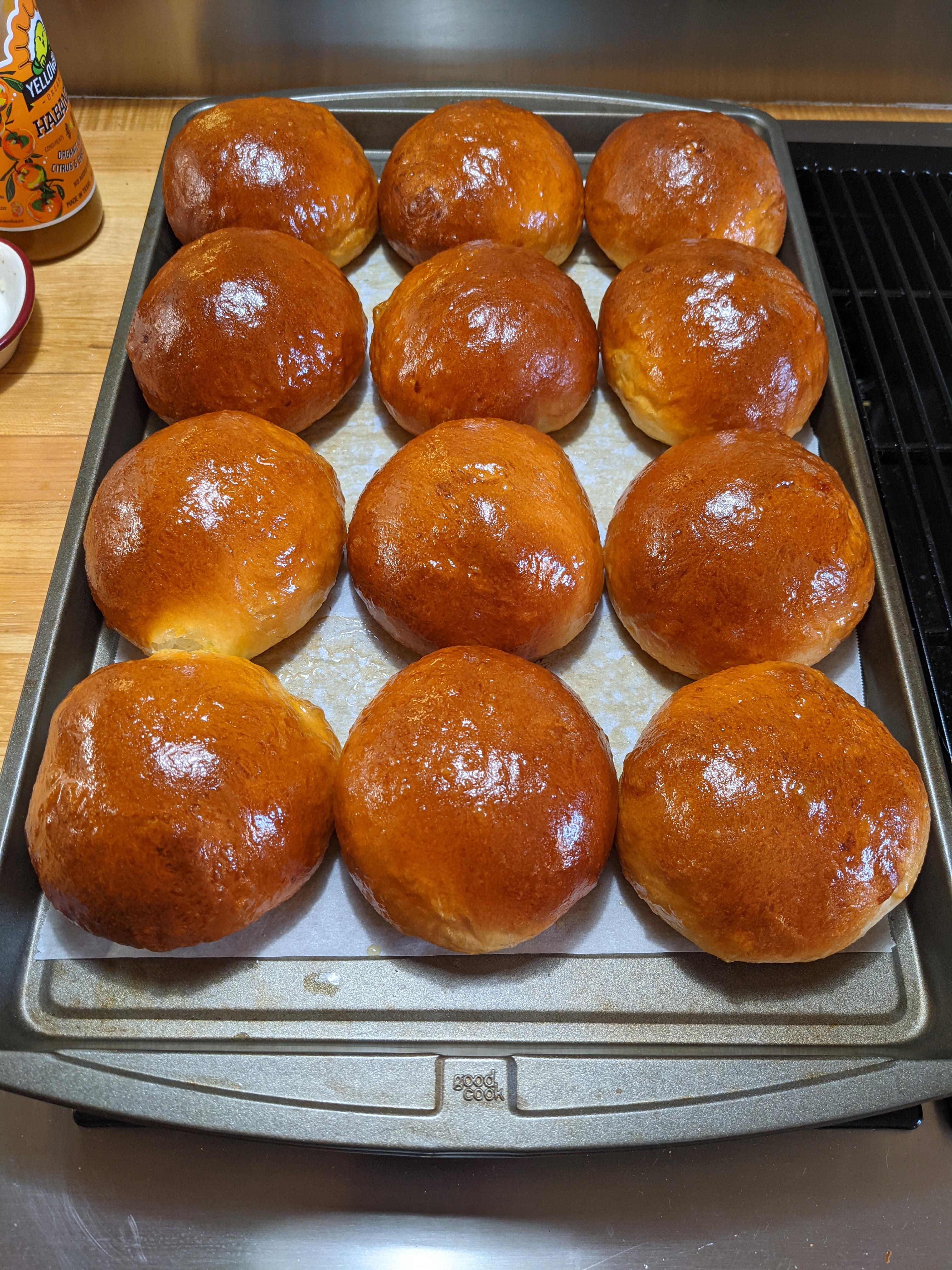 Slider buns made using a Japanese milk bread technique (inspired by Josh Weissman's burger bun ...