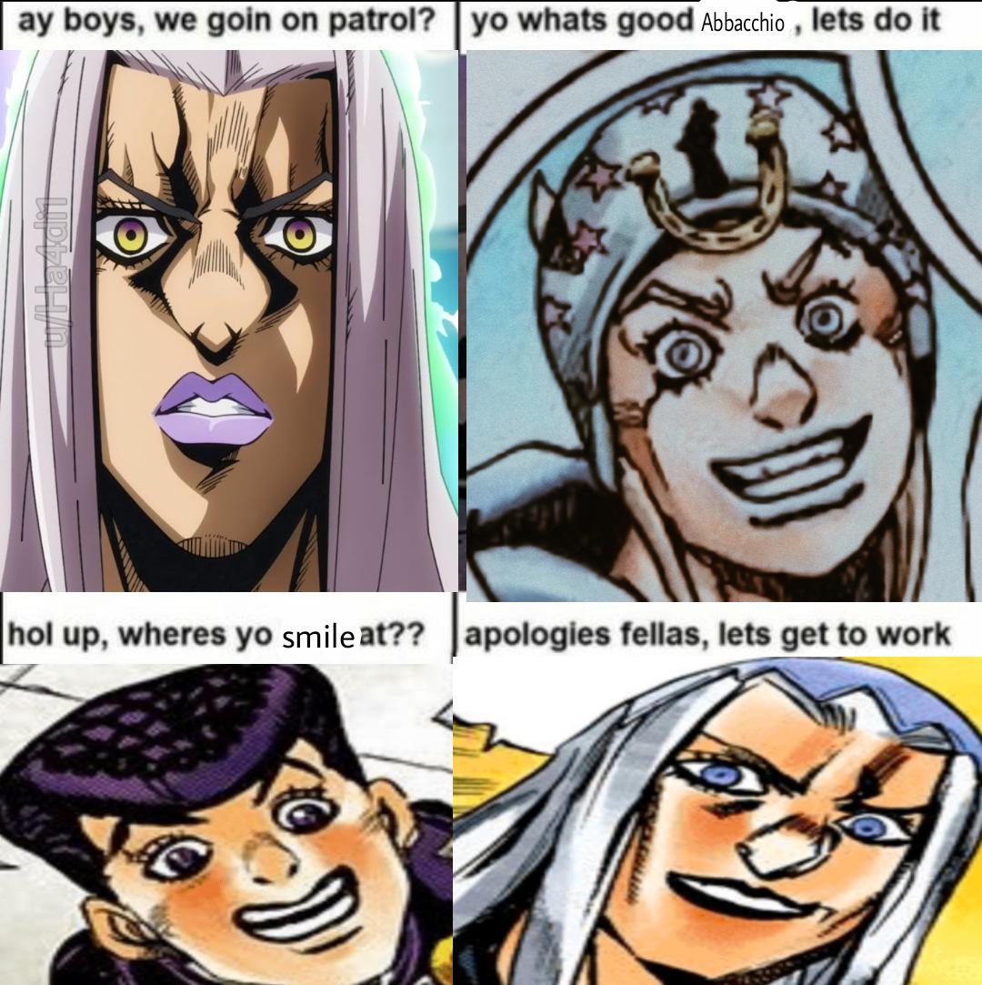 Smiling Josuke looks more cursed than Abbacchio | Scrolller
