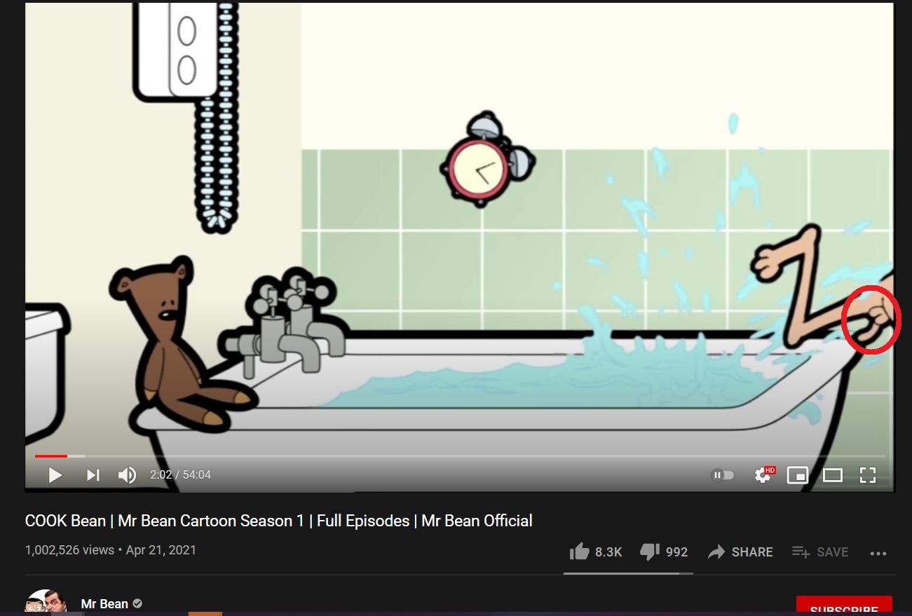 Sneaky animators (Mr. Bean Animated TV Series, "Dinner for Two") | Scrolller