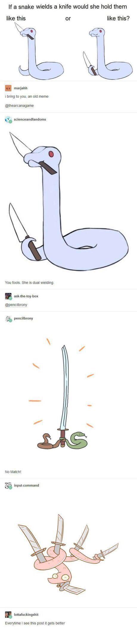 sneks with knives | Scrolller