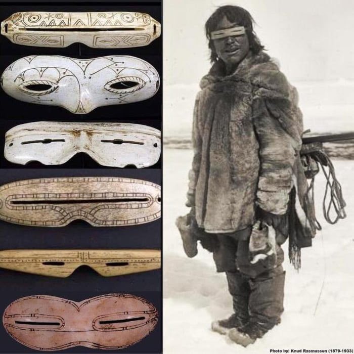 Snow goggles: the first sunglasses were used 2,000 years ago by Inuit hunters. | Scrolller