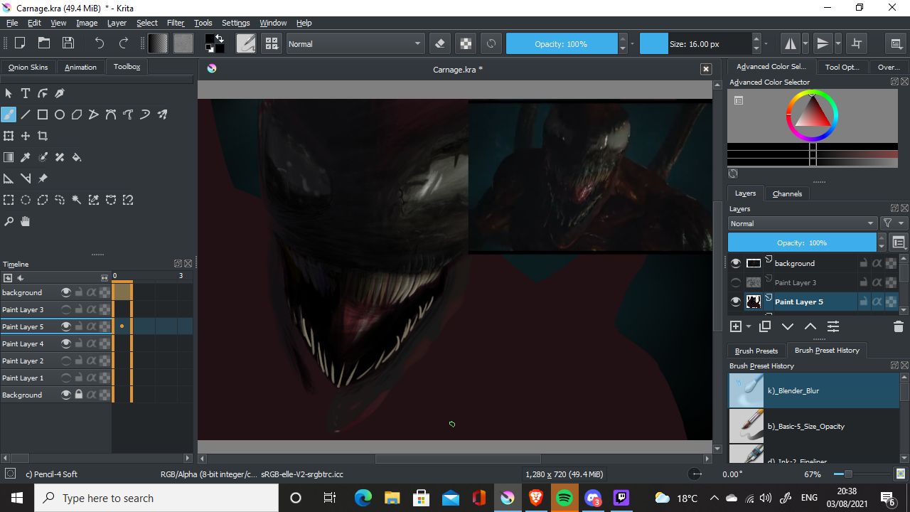So I started drawing Carnage from the Venom 2 trailer. Still WIP, but I will post when it's done ...