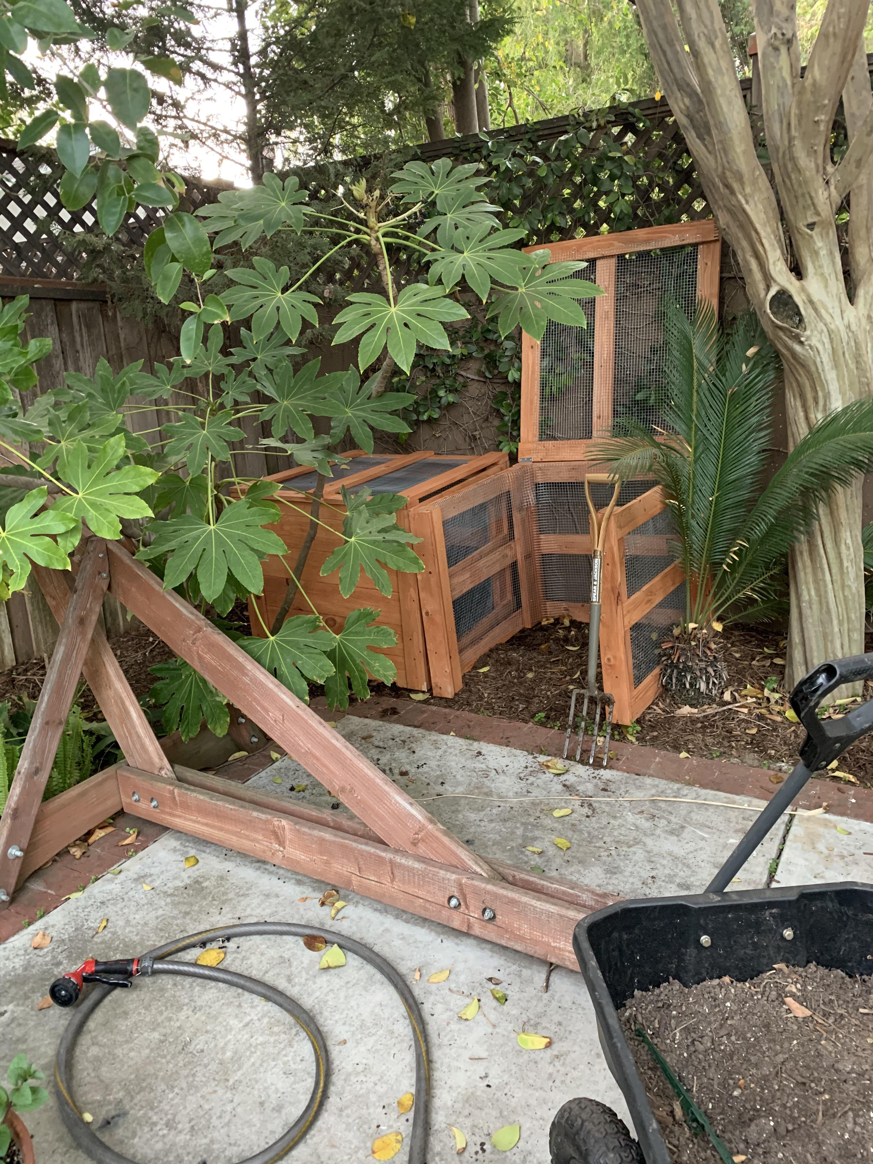 So proud of my new bins!!! Thanks to the composter who mentioned the Woodworking for Mere ...