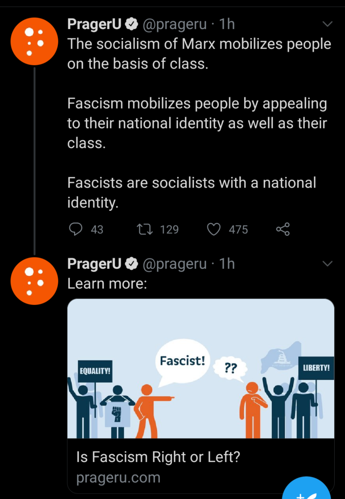 Socialists are actually fascists. Checkmate libs 😎 | Scrolller