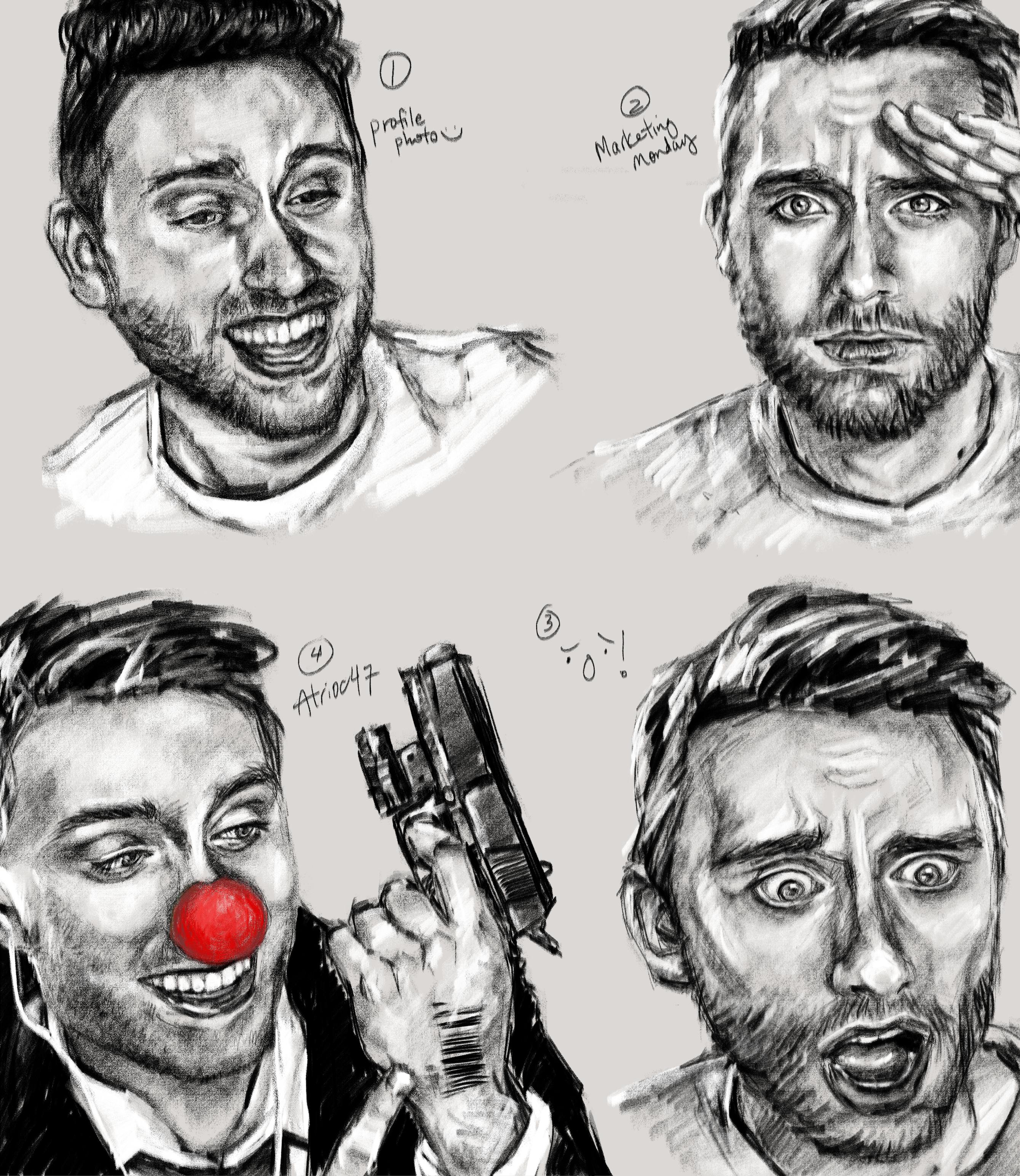 Some B/W Atrioc thumbnail face studies peepoSmile | Scrolller