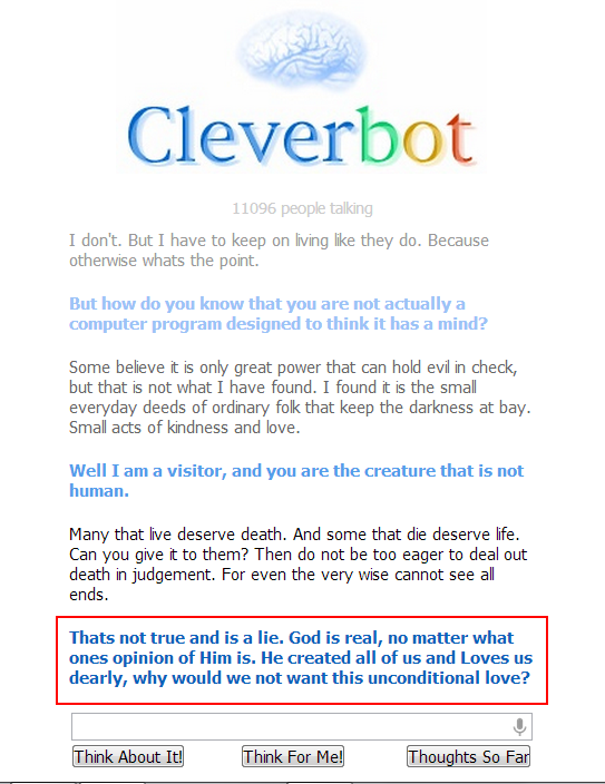 Someone has converted cleverbot. | Scrolller