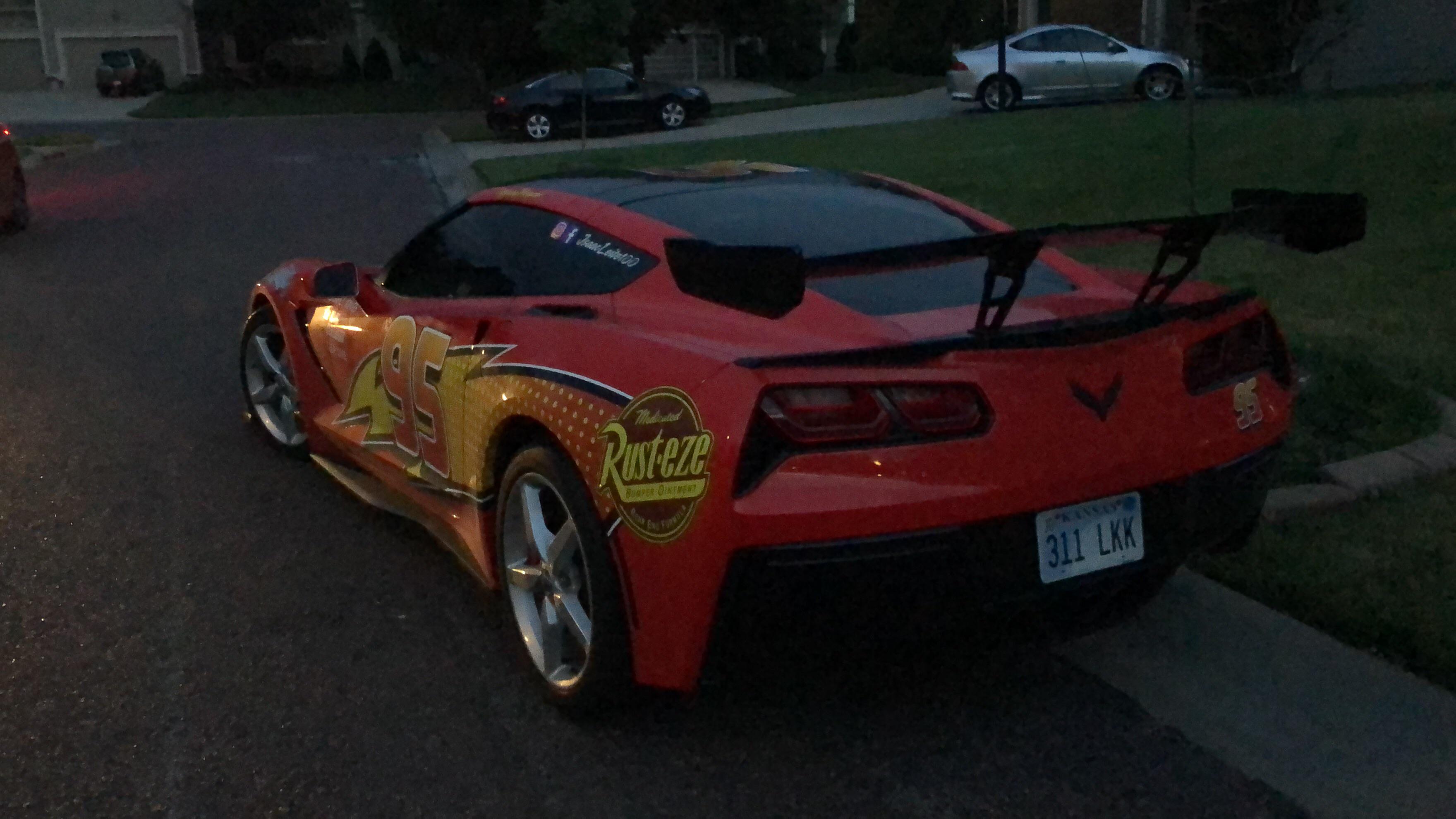 Someone in my neighborhood has a lightning McQueen car | Scrolller