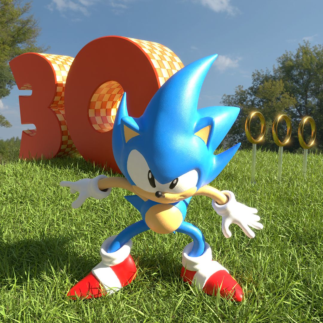 Sonic figurine render to celebrate his 30th! | Scrolller