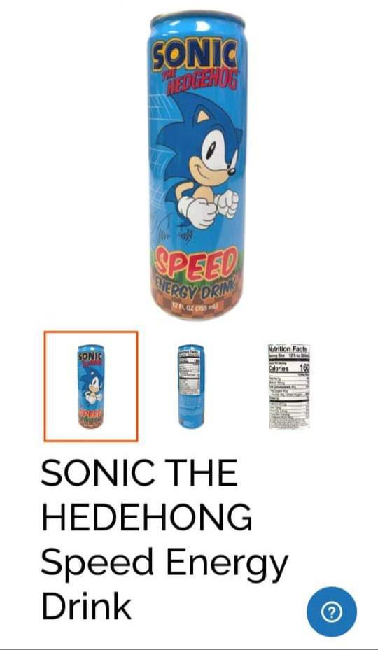 Sonic the hedgehog energy drink | Scrolller
