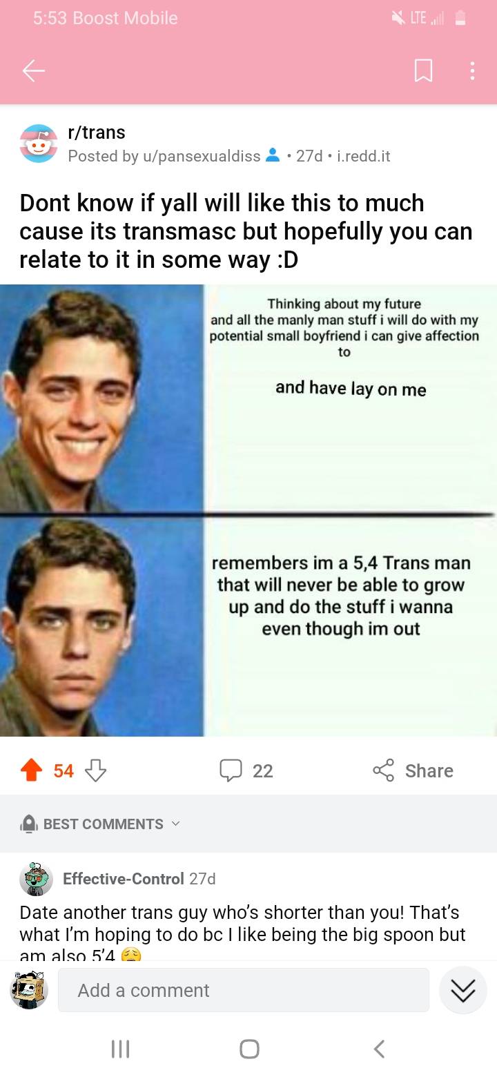 Soooo... problem solved I got a even shorter trans boyfriend | Scrolller