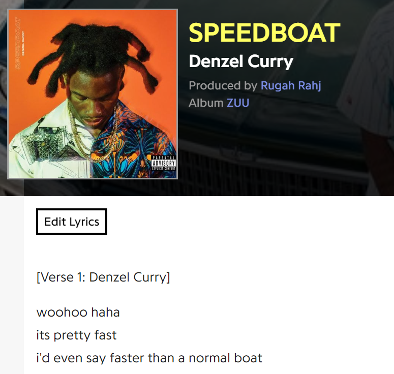 SPEEDBOAT - Denzel Curry | Scrolller