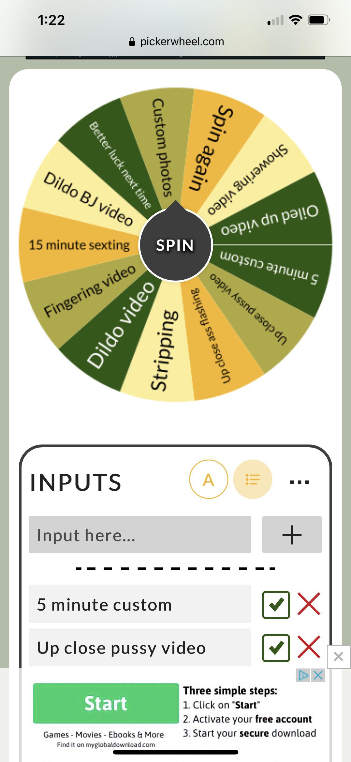 Spin game 😈 over on my onlyfans - subscribe today to play or dm here 😈 | Scrolller