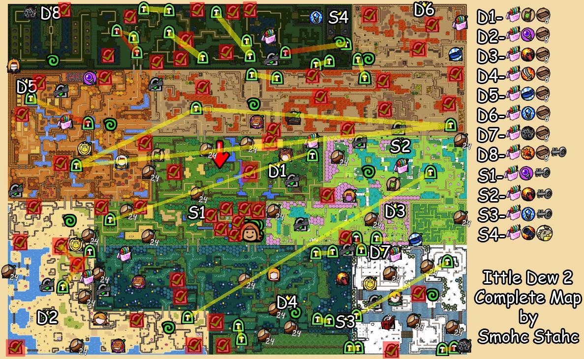 [Spoilers] Ittle Dew 2 - Complete Map | Scrolller