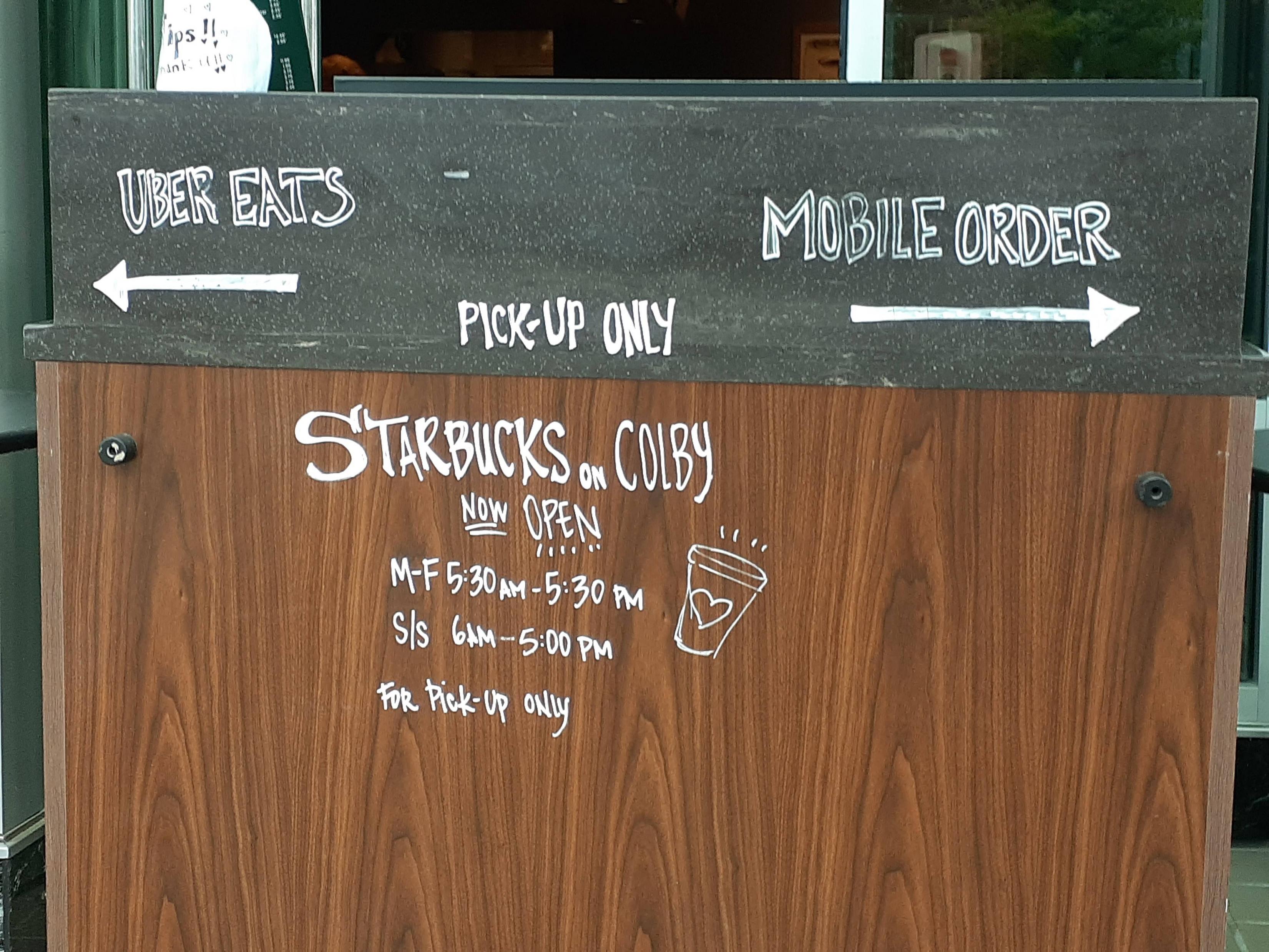 Starbucks on Colby is open for takeout | Scrolller