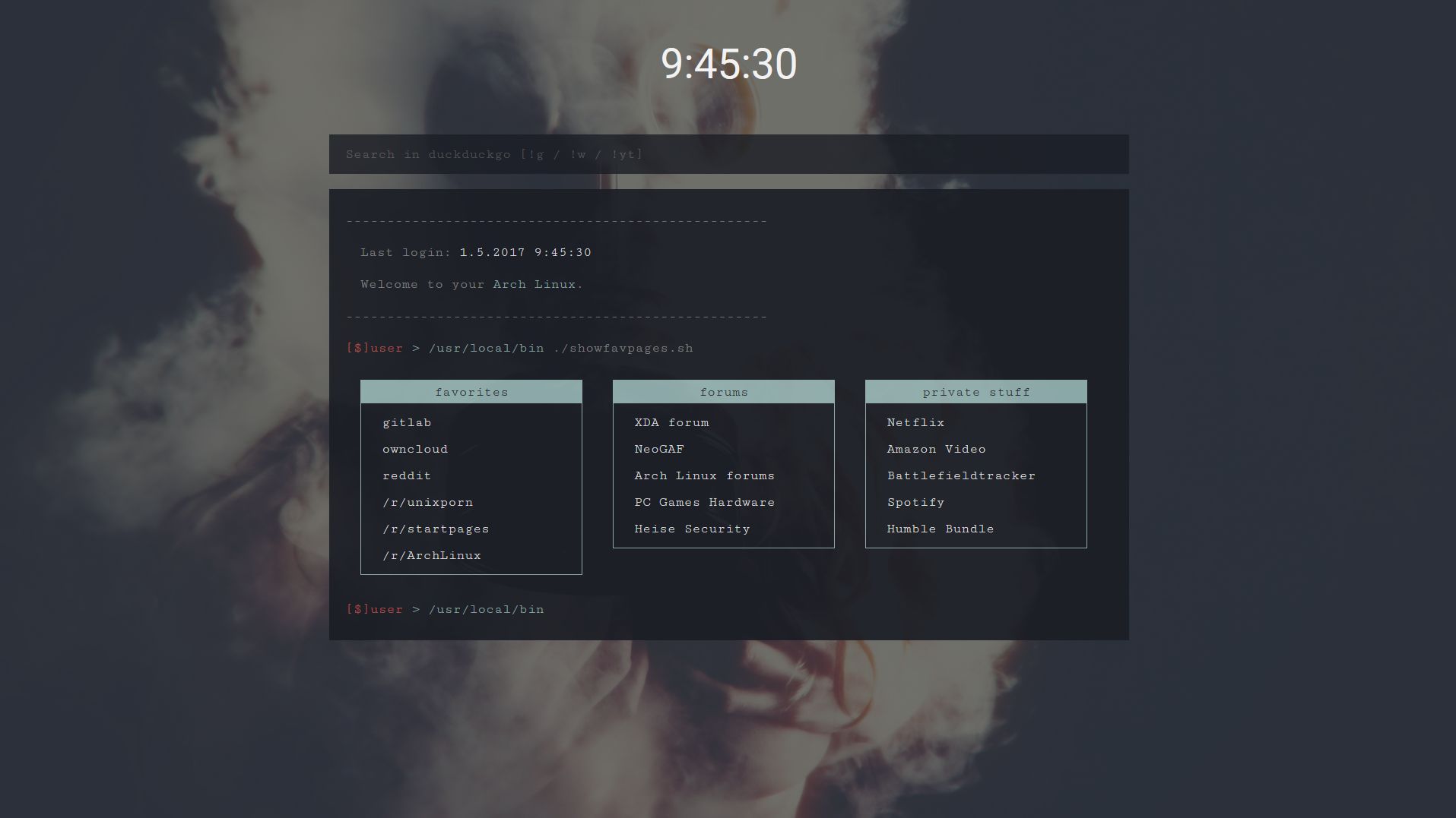 Startpage redesign for my i3wm rice | Scrolller