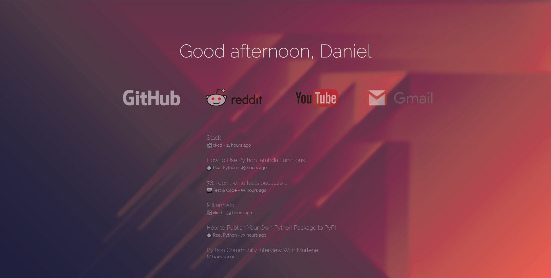 Startpage with RSS feeds | Scrolller