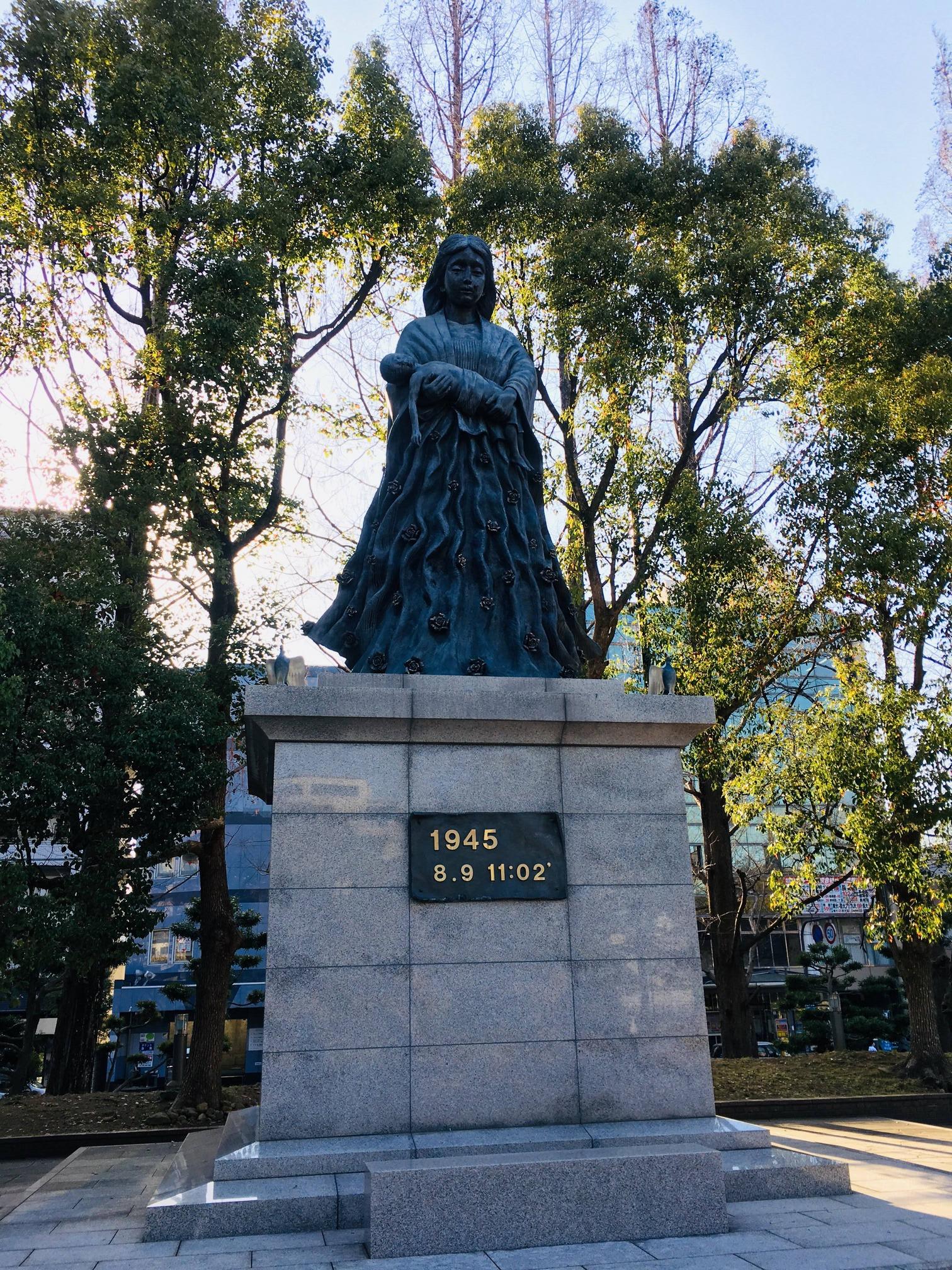 Statue at the Atomic Bomb Museum—Nagasaki, Japan. | Scrolller