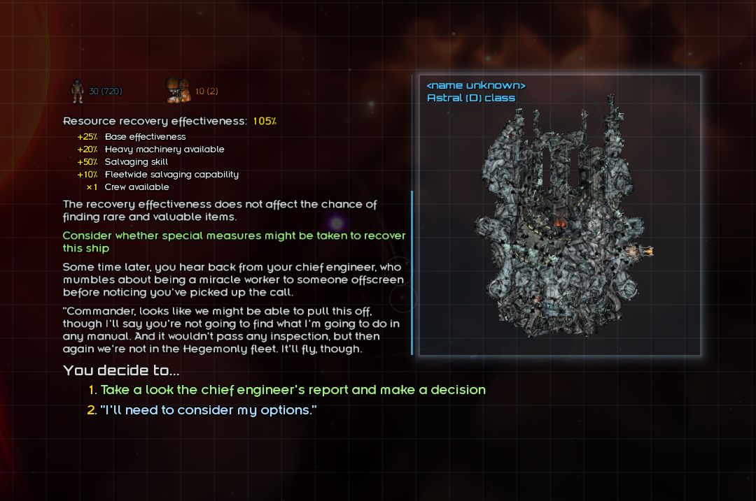 Story points are really nice. It lets you salvage that one golden goose of a wreck you always ...