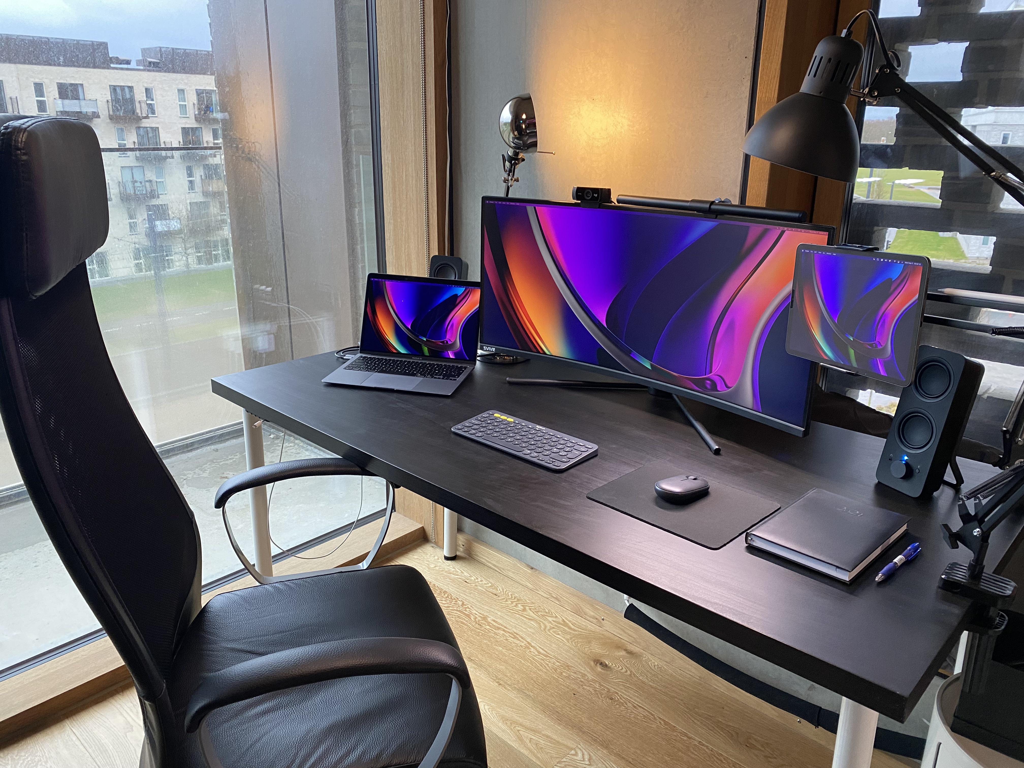 Study and work setup in my dorm room. Next to upgrade: keyboard and ...