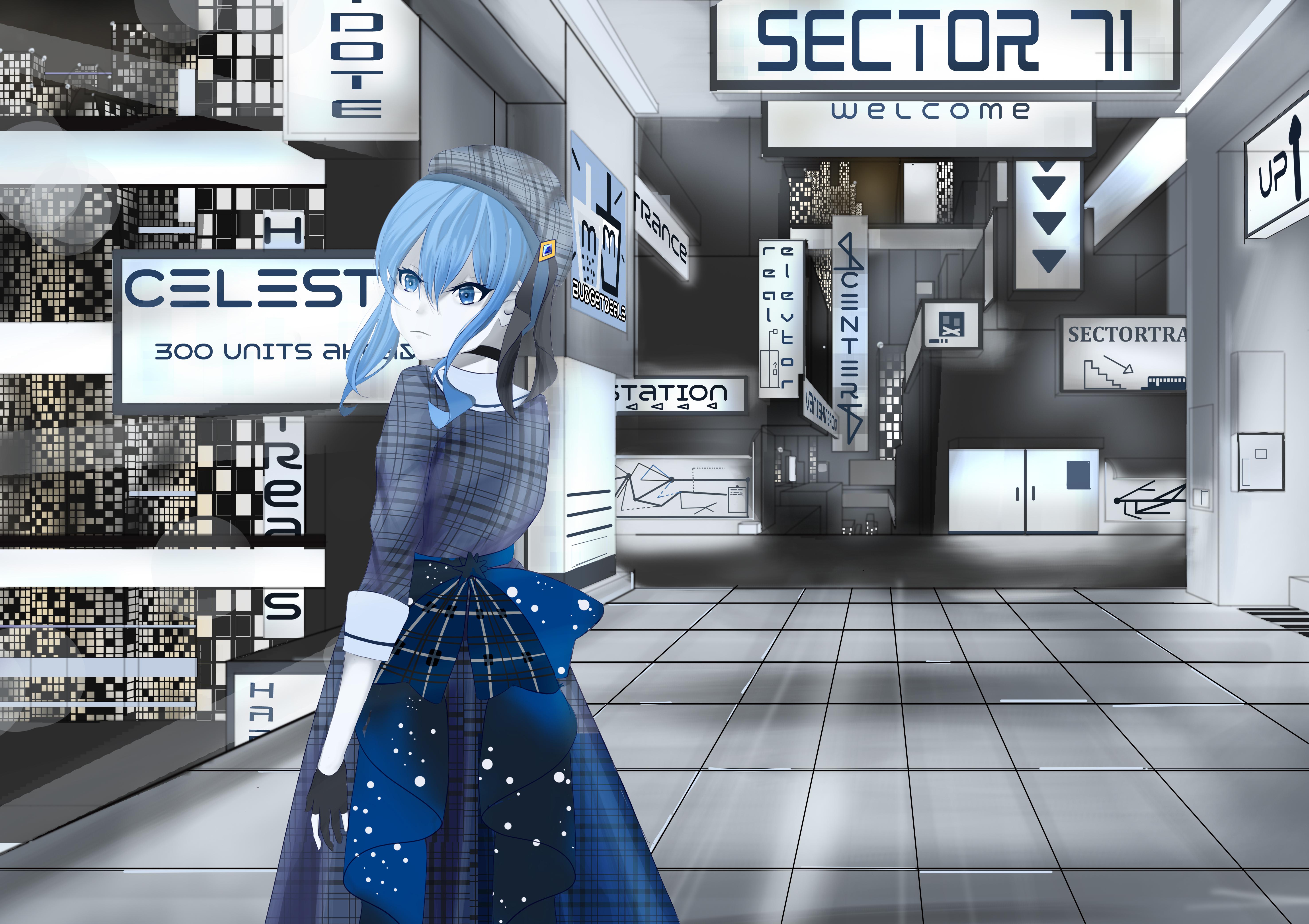 Suisei in a futuristic city | Scrolller