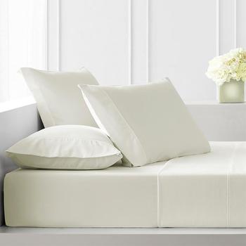 Sullivan Solid Ivory 4-Piece Sheet Set | Scrolller