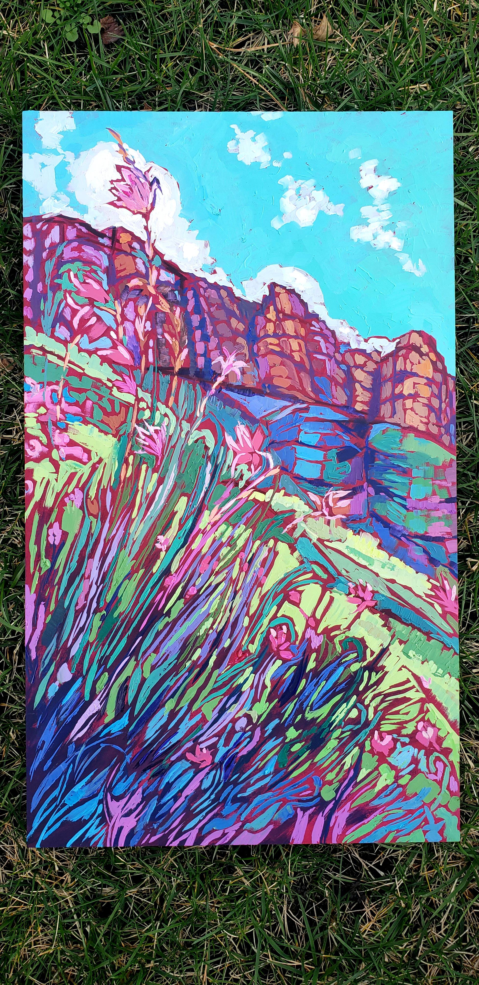 "Summer Florals", 20 x 12 in, Oil on Gessobord, Artist: Bhavna Misra | Scrolller