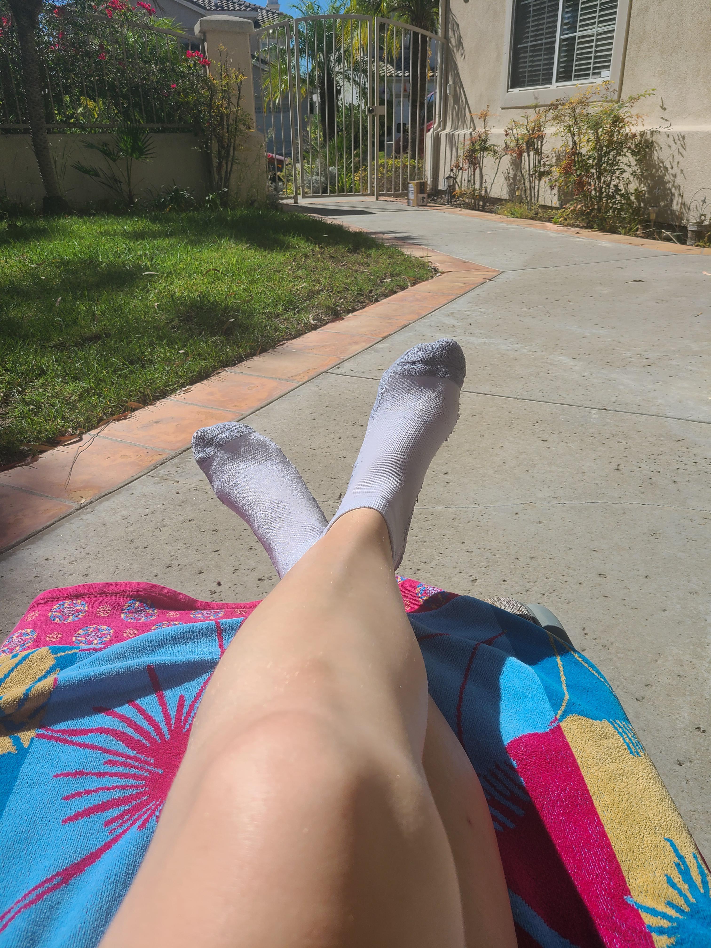 sunbathing in these today. I wonder how sweaty this hot day will make them? | Scrolller