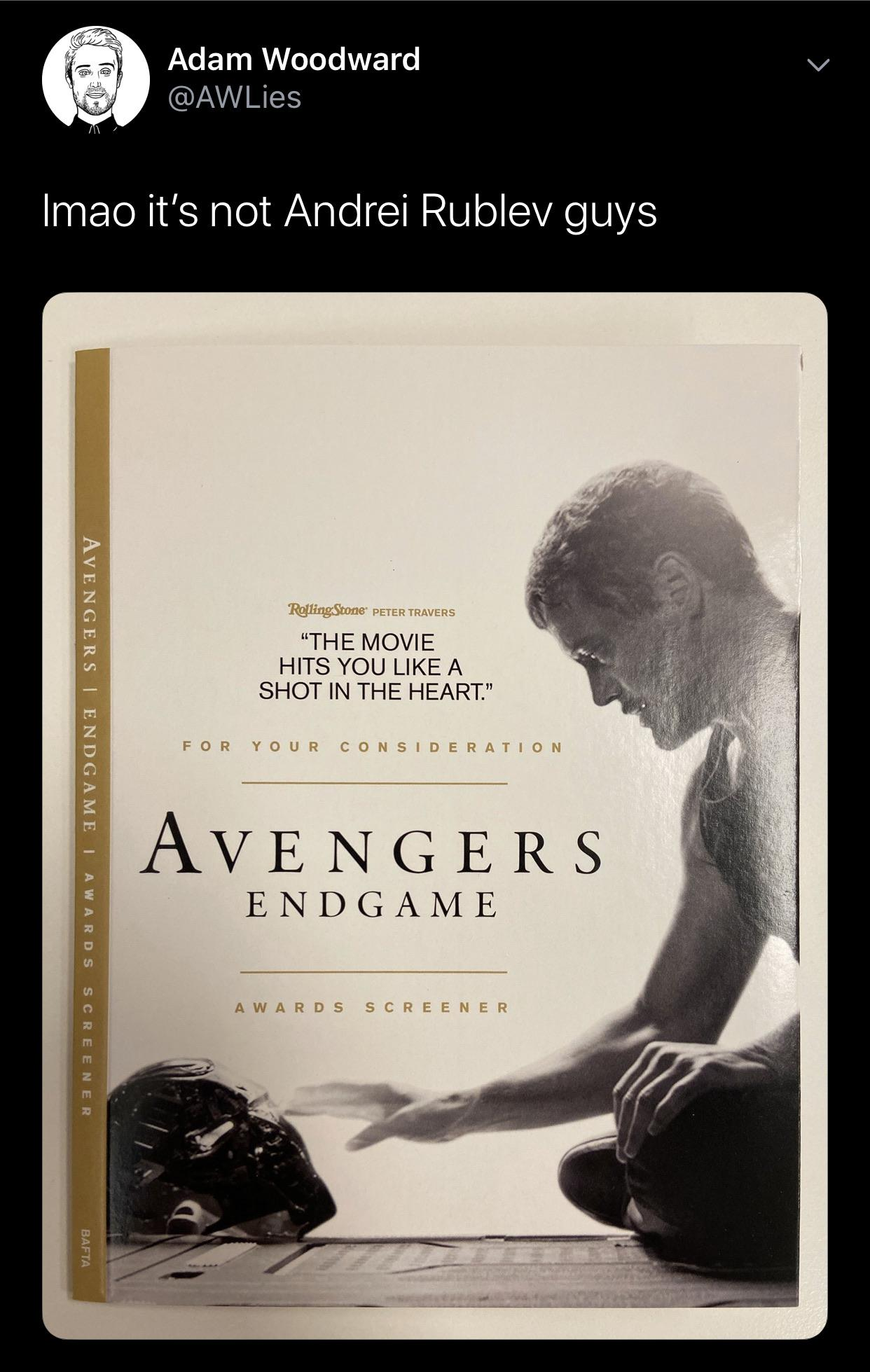 Super dramatic Endgame oscar screener | Scrolller