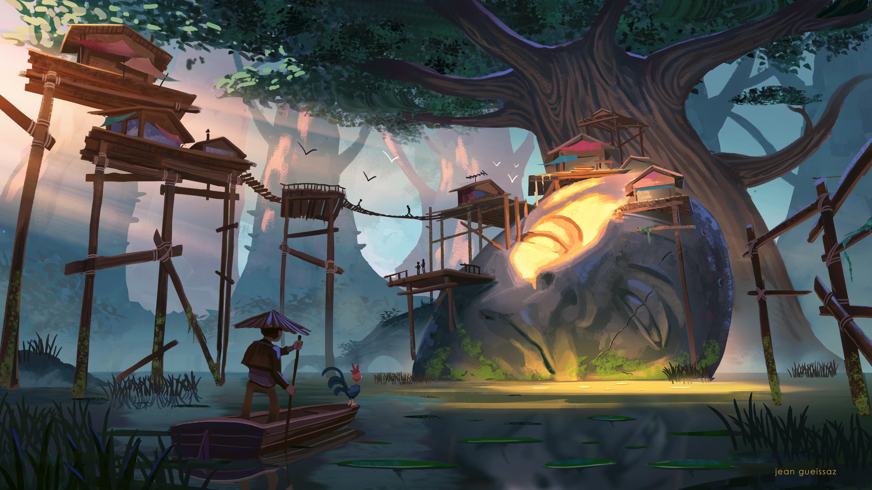 Swamp Village by Jean Gueissaz | Scrolller