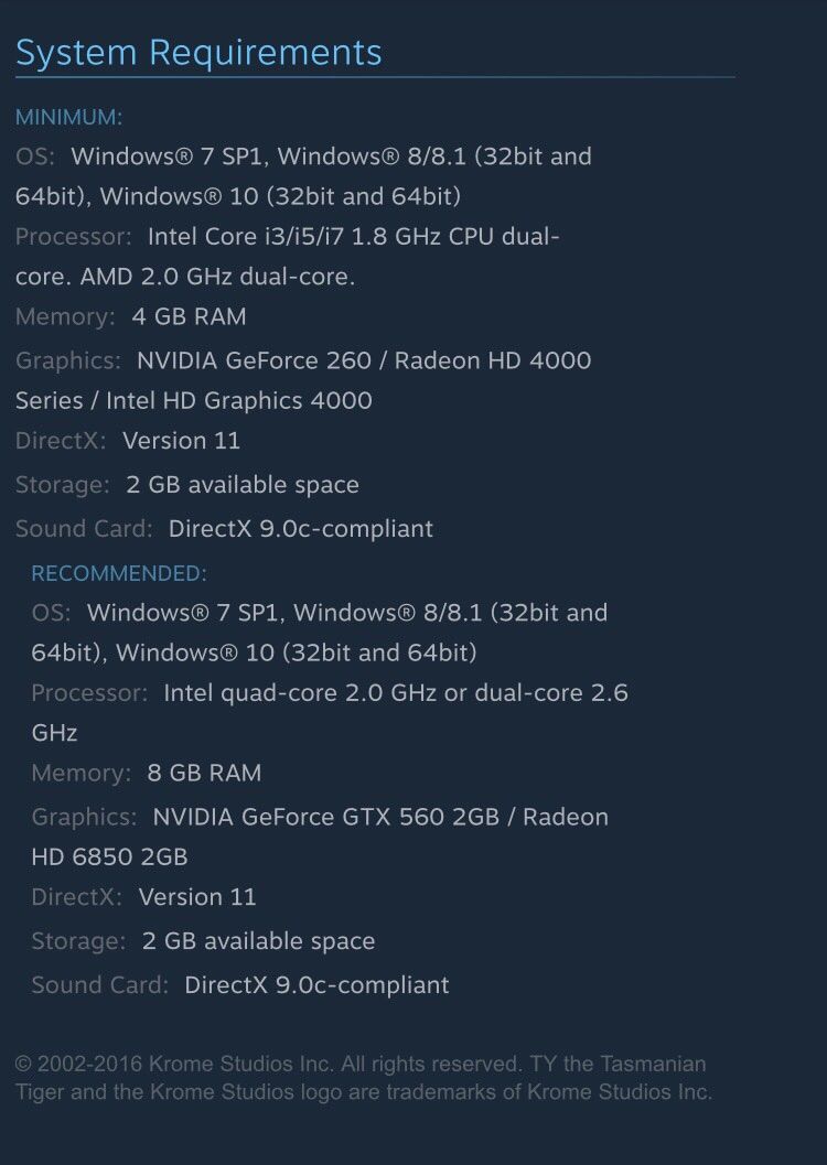 System requirements for the remaster. | Scrolller