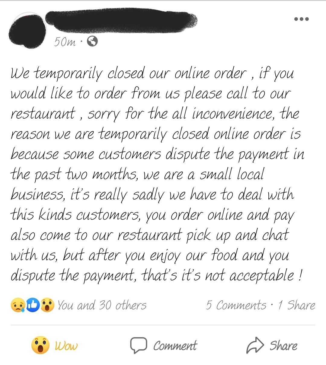 Taking advantage of a friendly local restaurant to this degree. (Asian owned, so no judgment on ...